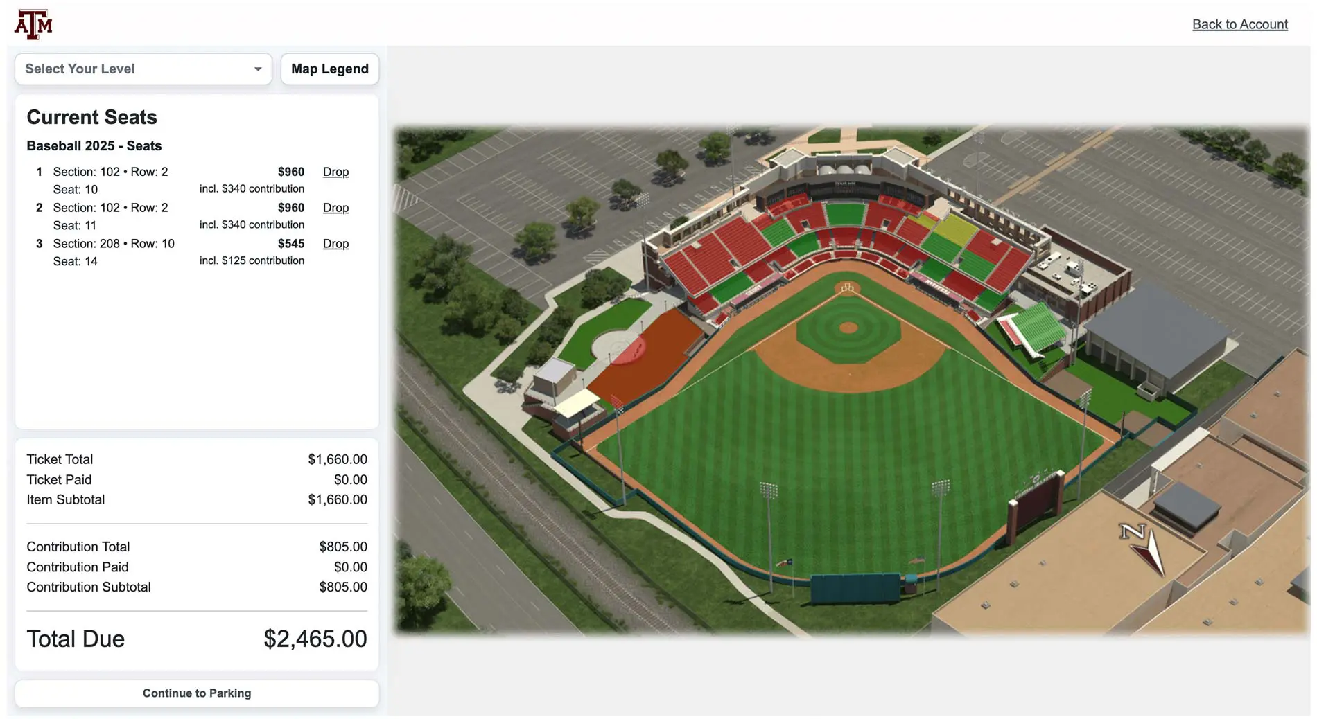 Baseball Seat Selection Process | 12th Man Foundation